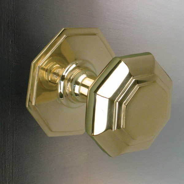 Large Octagonal Door Pull - Brass